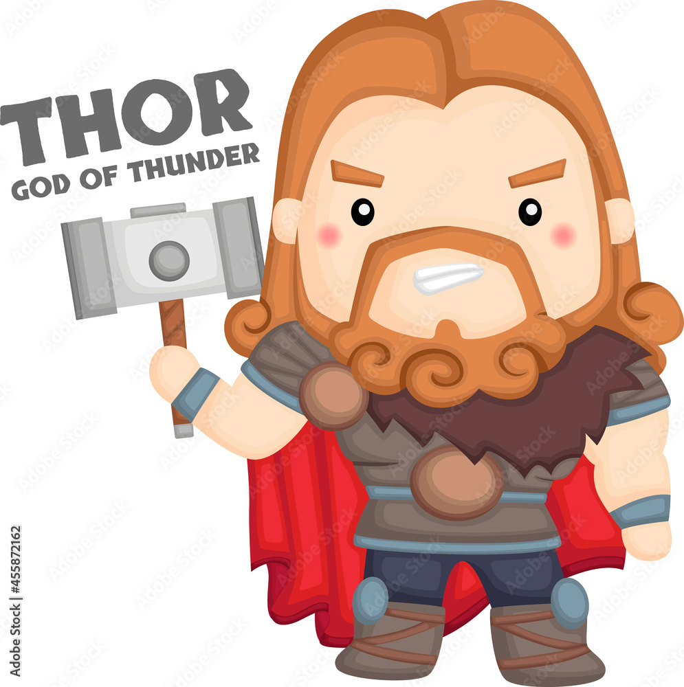 a vector of Thor from Norse mythology Stock Vector | Adobe Stock
