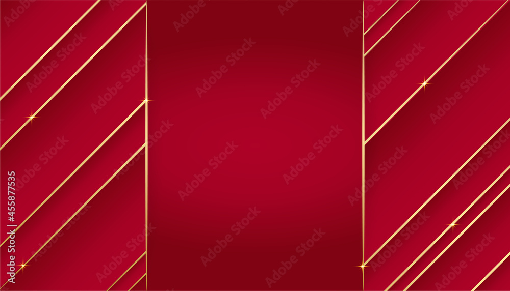 Modern luxury dark red and gold background Stock Vector | Adobe Stock