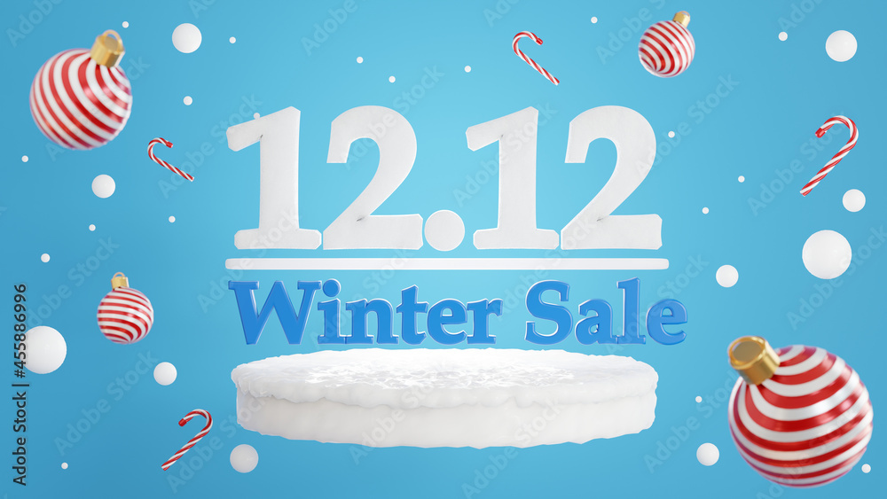 12.12 winter sale concept for product display Stock Illustration ...