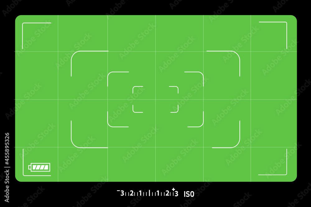Photo camera viewfinder. Photography ui zoom, adjustment focus frame ...