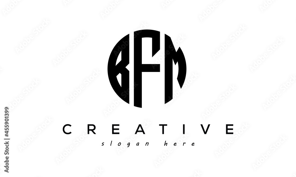 Letter BFM creative circle logo design vector Stock Vector | Adobe Stock