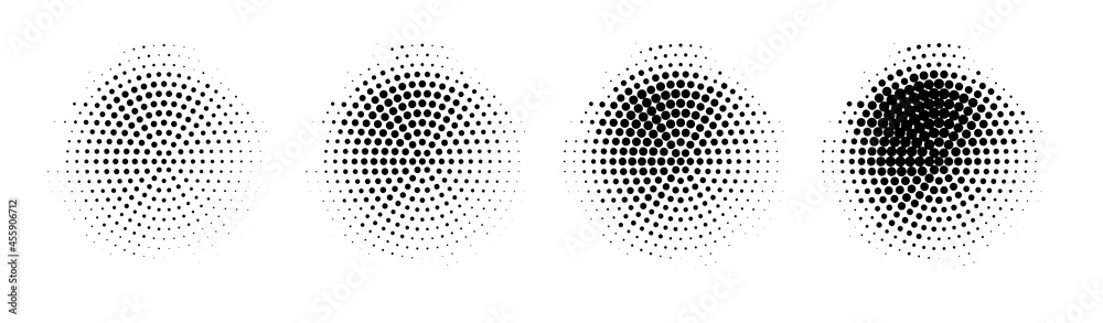 Dot Round Background. Halftone Texture Circle Gradient Stock Vector ...