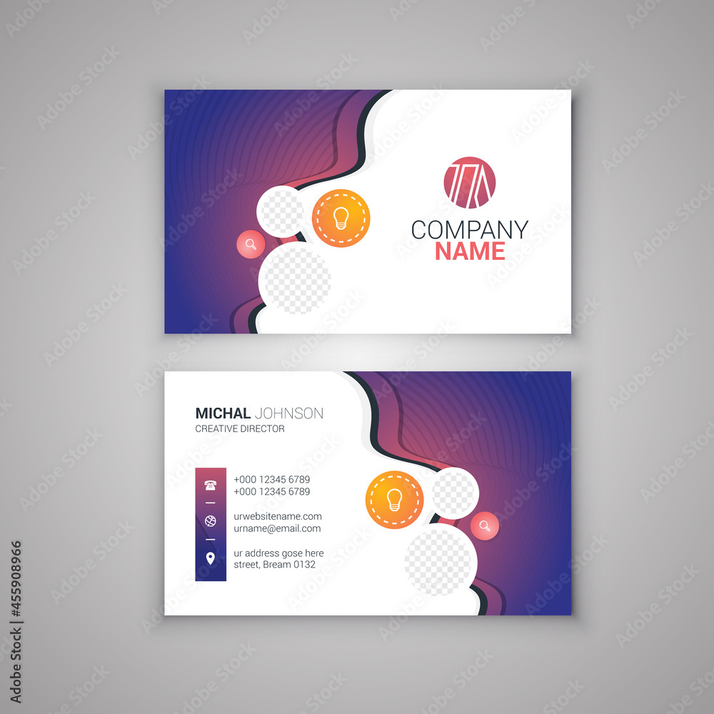 Modern presentation card with company logo. Vector business card ...