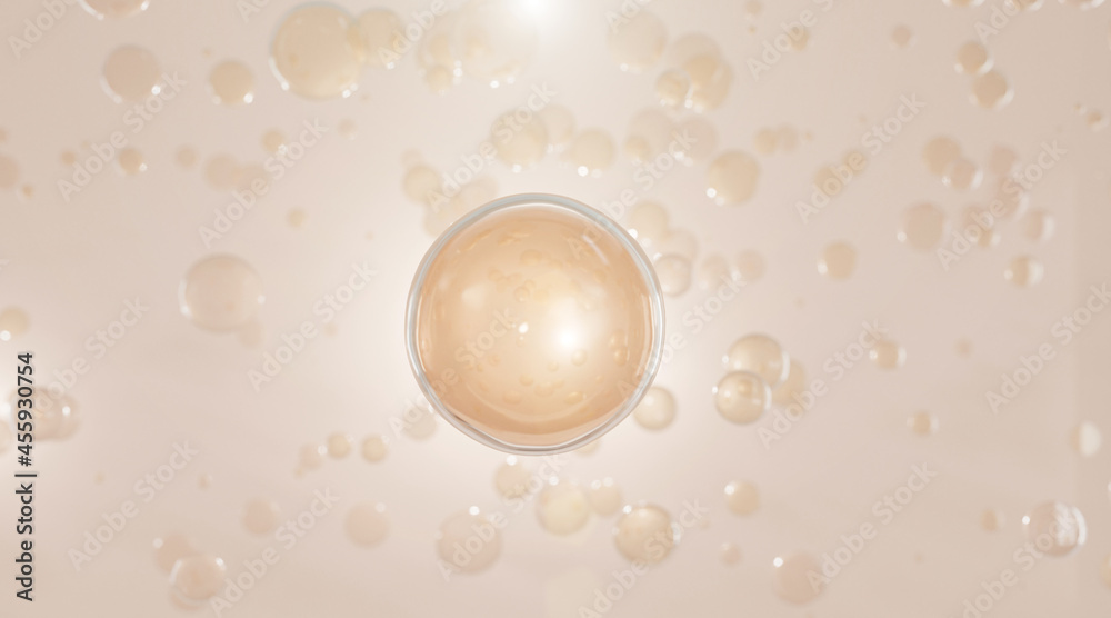 3D Collagen Skin Serum and Vitamin illustration isolated on soft color ...