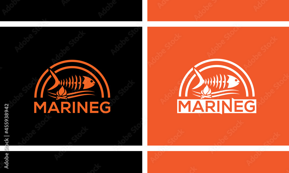 Fishbone logo design vector image Stock Vector | Adobe Stock