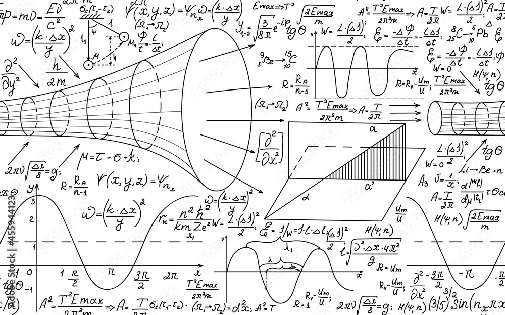 Mathematical vector seamless background with scientific formulas ... Mathematical vector seamless background with scientific formulas ...