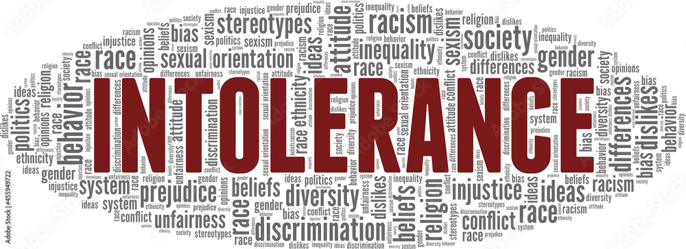 Intolerance (social, personal, racial, sexual...) vector illustration ...