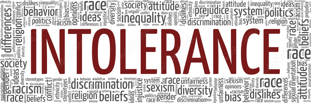 Intolerance (social, personal, racial, sexual...) vector illustration ...