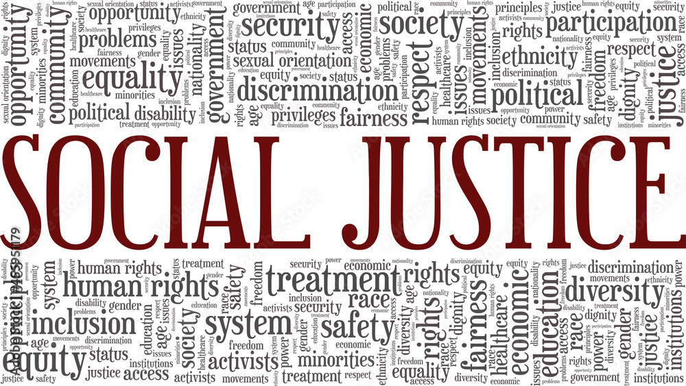 Social Justice vector illustration word cloud isolated on a white ...