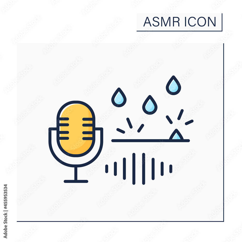 ASMR color icon. Record on a high-frequency microphone. Water drop ...