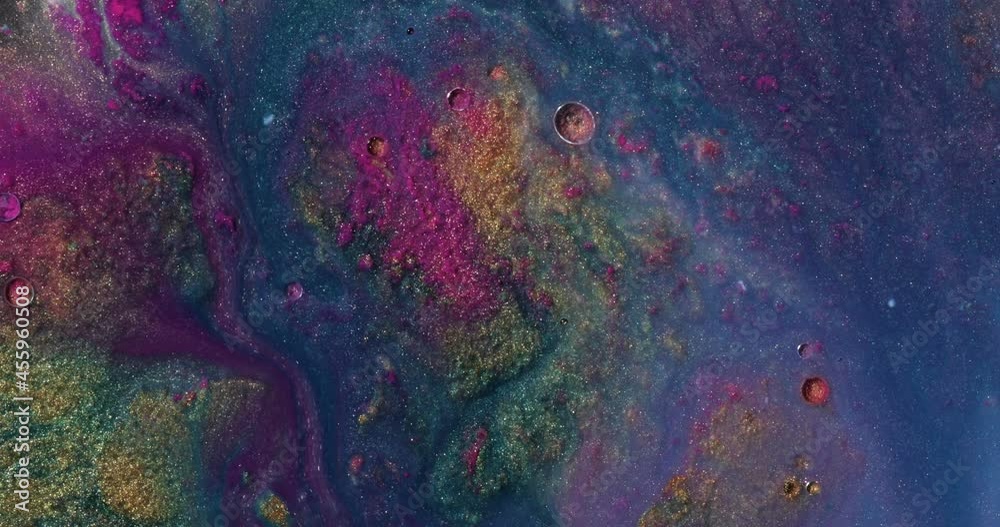 Liquid paint mixing artwork with splash and swirl Stock Video | Adobe Stock