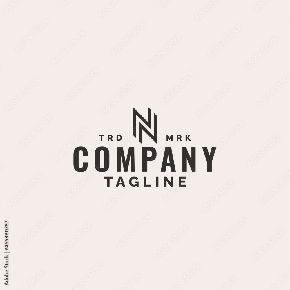 initial letter n nn nnn monogram logo design. minimal vector graphic ...
