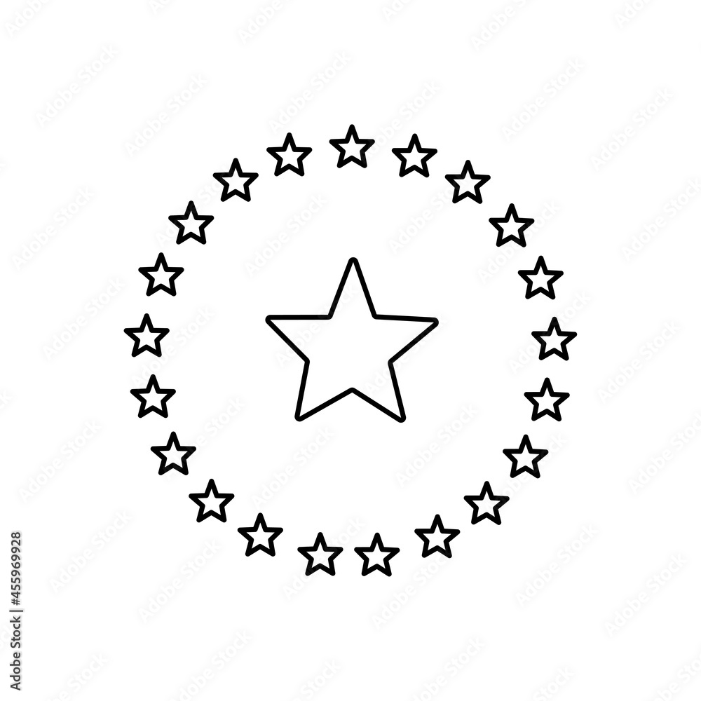 Stars in circle icon template black color editable. Stars in circle ...