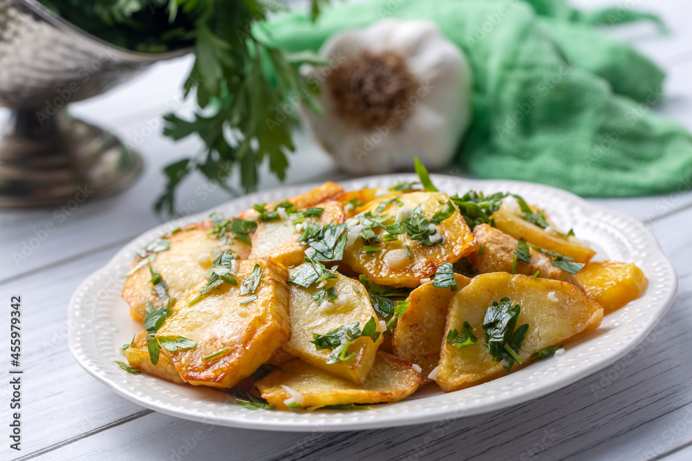 Traditional delicious Turkish food, Village style sour french fries ...
