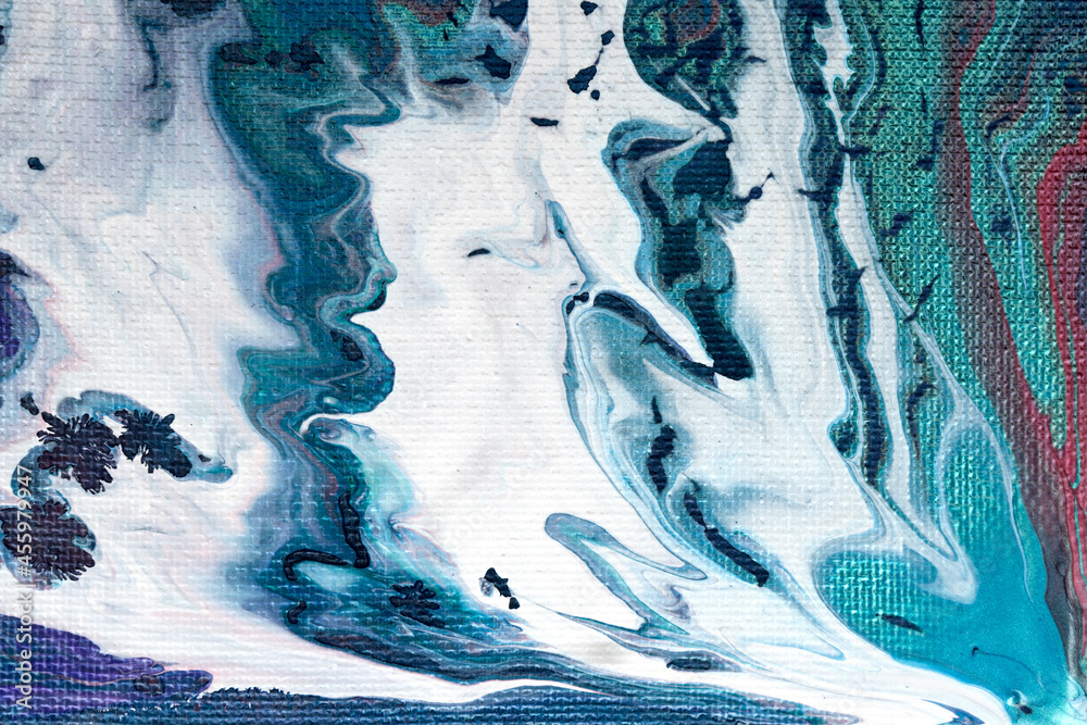 Abstract Fluid Art Painting Background. Acrylic Pour. Modern ...