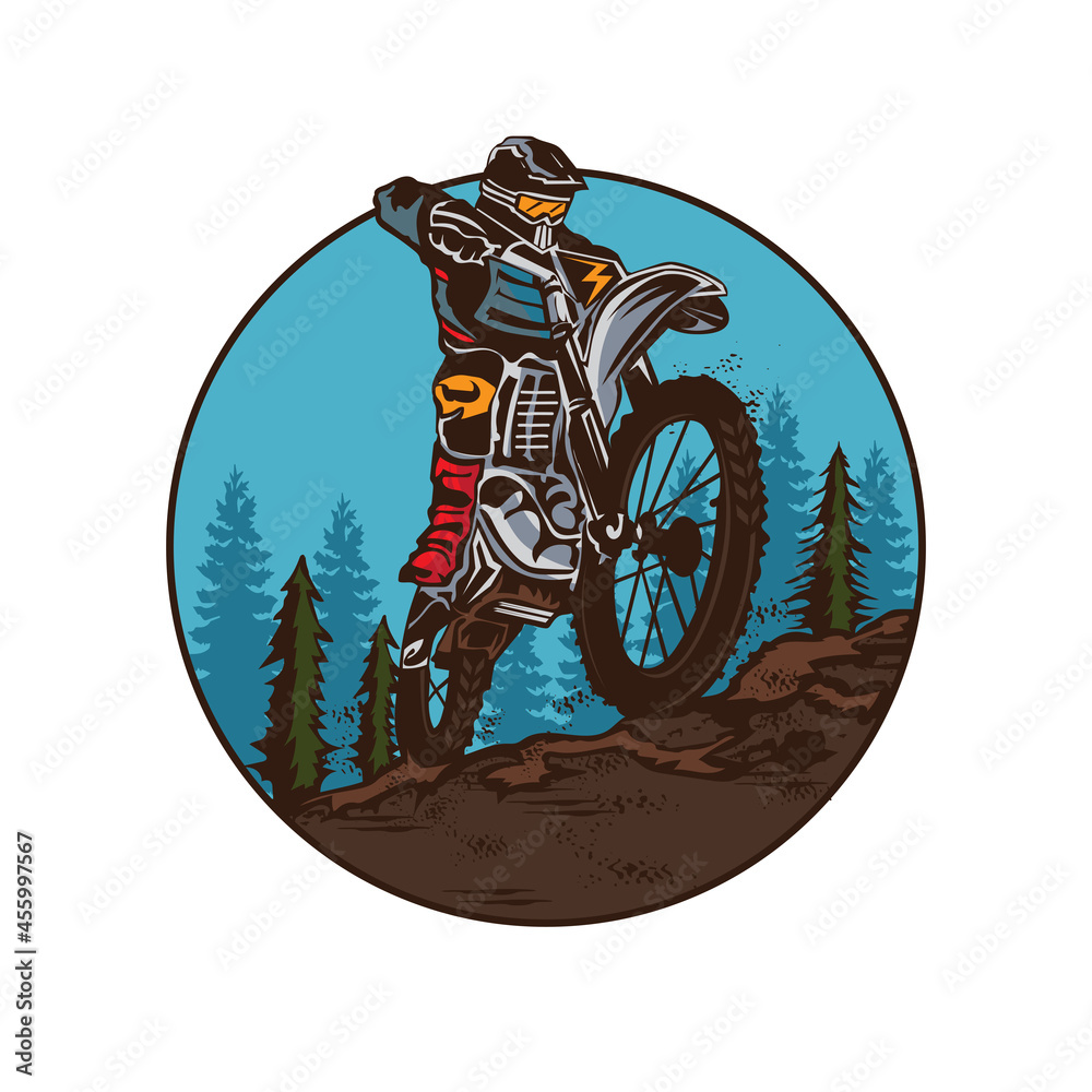Enduro extreme sport vector illustration, perfect for tshirt design and ...