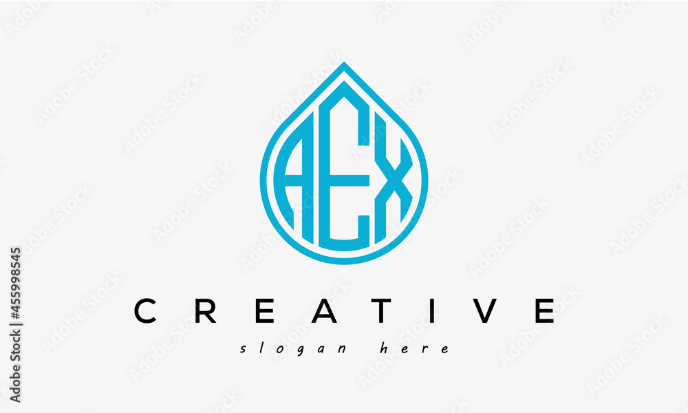 Vetor de Water drop letter AEX logo initial template vector do Stock ... Vetor de Water drop letter AEX logo initial template vector do Stock ...