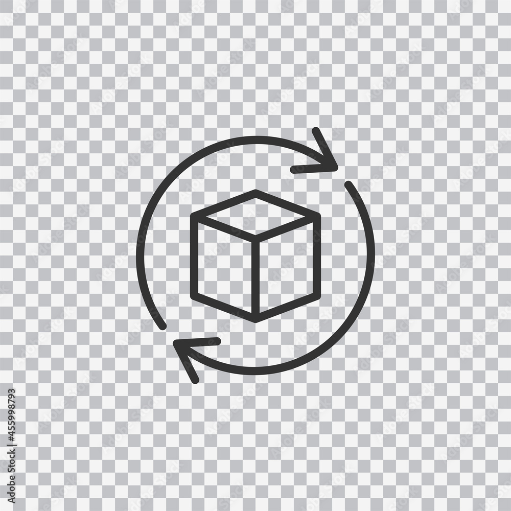 Goods returnable icon isolated on transparent background. Return parcel ...
