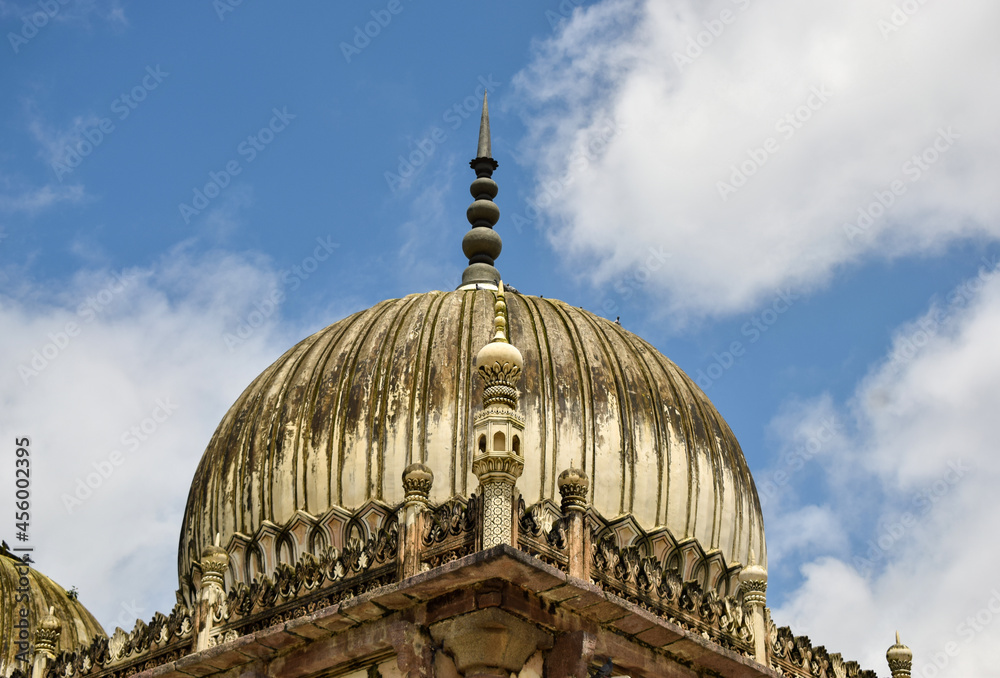 Antique Islamic Architectural Art Pointed Arches Seven Tombs Dome and ...
