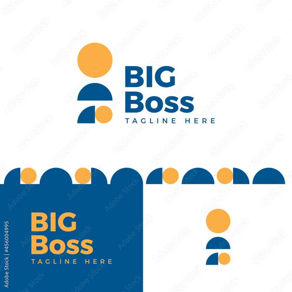 Leader Logo. Boss Simple Icon Logo flat simple style identity initial ...