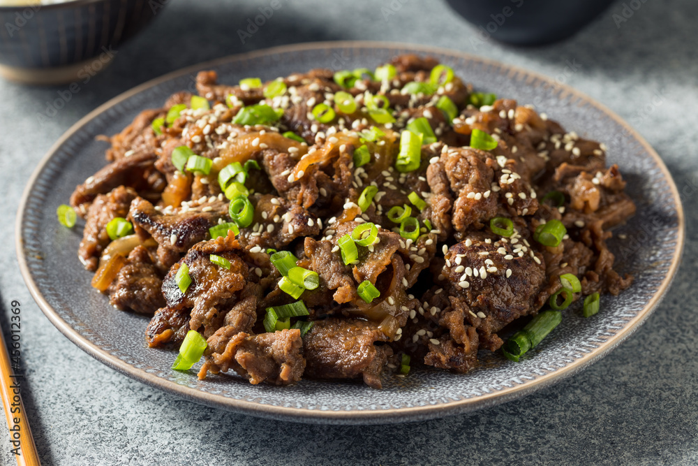 Homemade Korean Beef Bulgogi BBQ Stock Photo | Adobe Stock