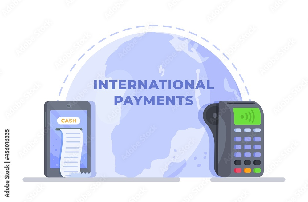 Vector illustration of international payment. Concept for payment ...