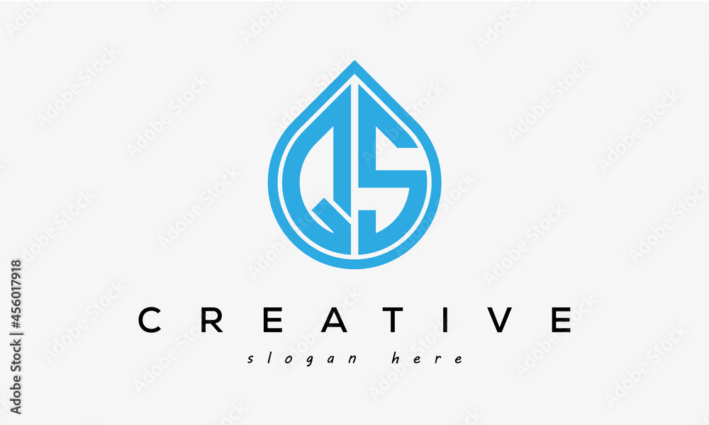 Water drop letter QS logo initial template vector Stock Vector | Adobe ...