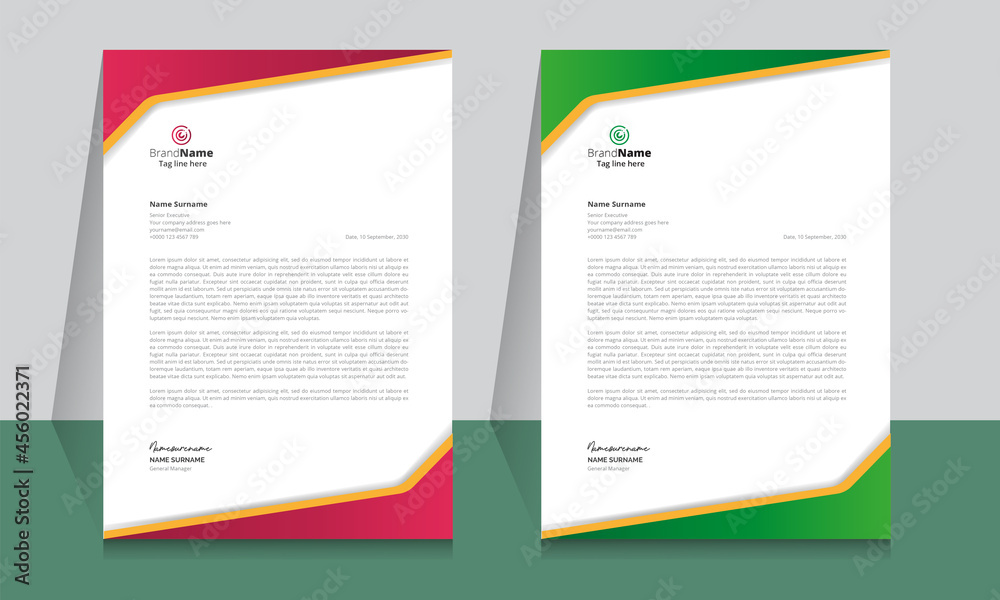 Letterhead format template, business style letterhead design template ...
