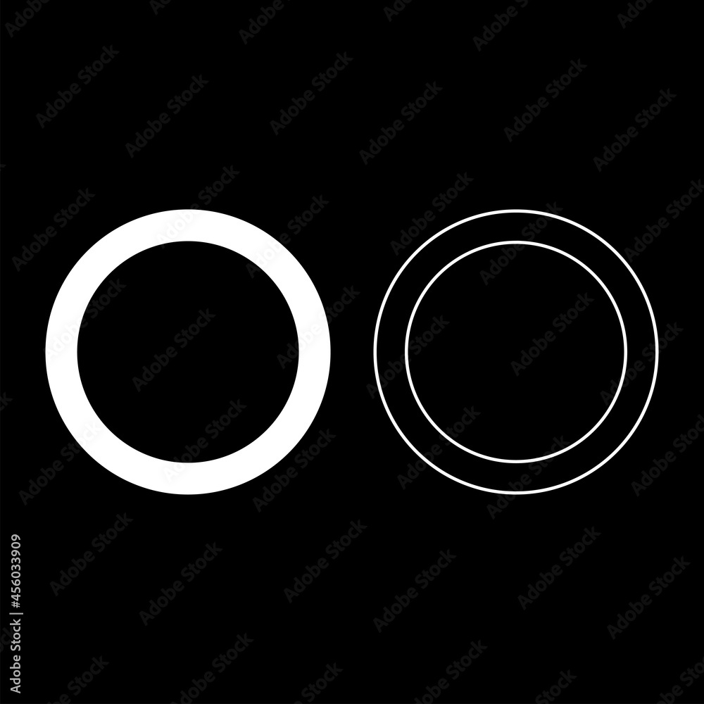 Rubber gasket Grommet seal Leakage o-ring Reten icon white color vector ...