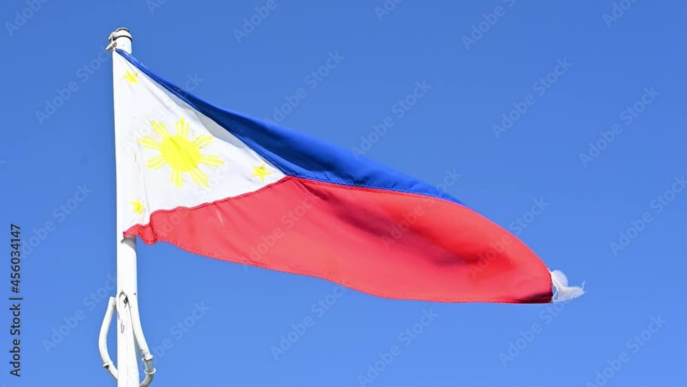 Flag of the Philippines with the sun and eight primary rays, each ...
