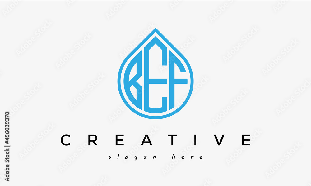 Water drop letters BEF logo initial template vector Stock Vector ...