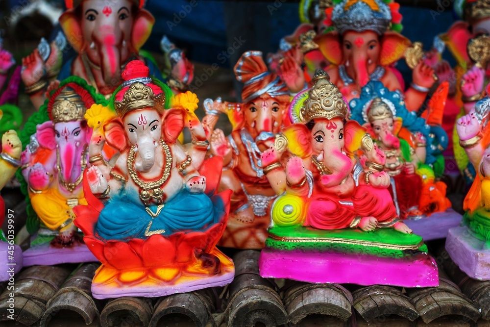 different types of lord ganesh idols arranged beautifully for ...