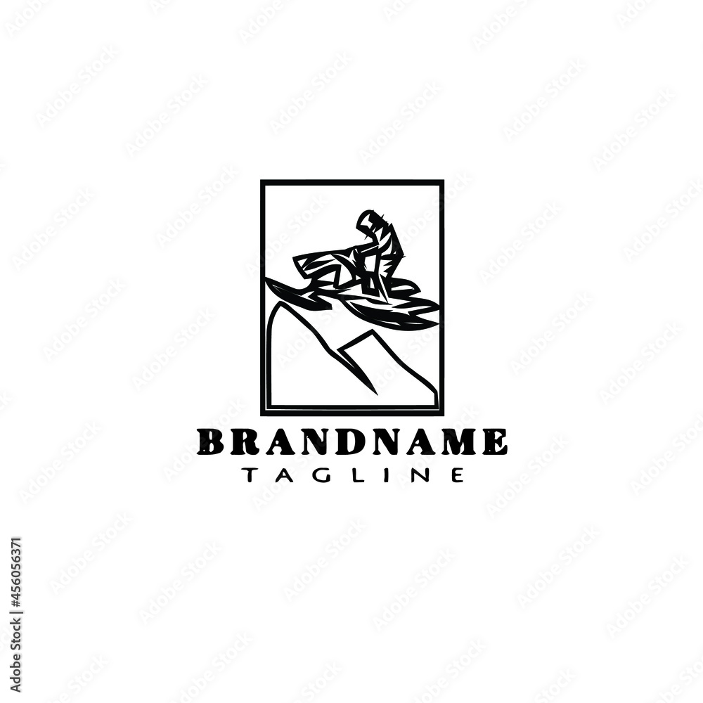 jet ski logo cartoon icon template black isolated vector illustration ...