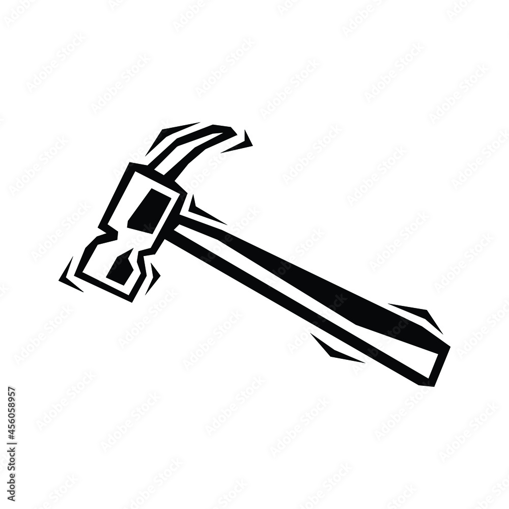 Hammer Icon Template Black Color Design. Hammer Symbol Flat Vector Sign ...
