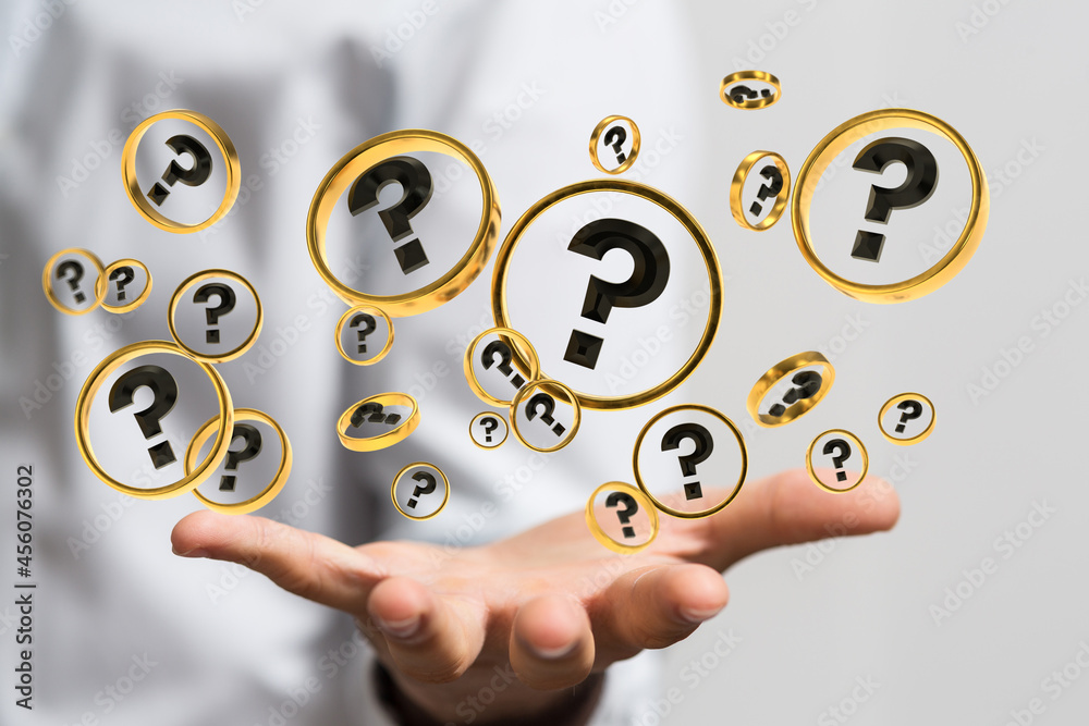 Question mark and concept of science and technology. Stock Photo ...