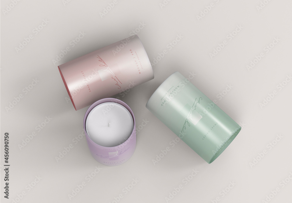 Three Candles Mockup Stock Template | Adobe Stock