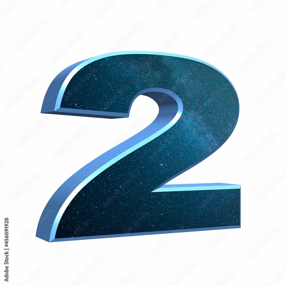 chiffre 2 bleu Stock Illustration | Adobe Stock