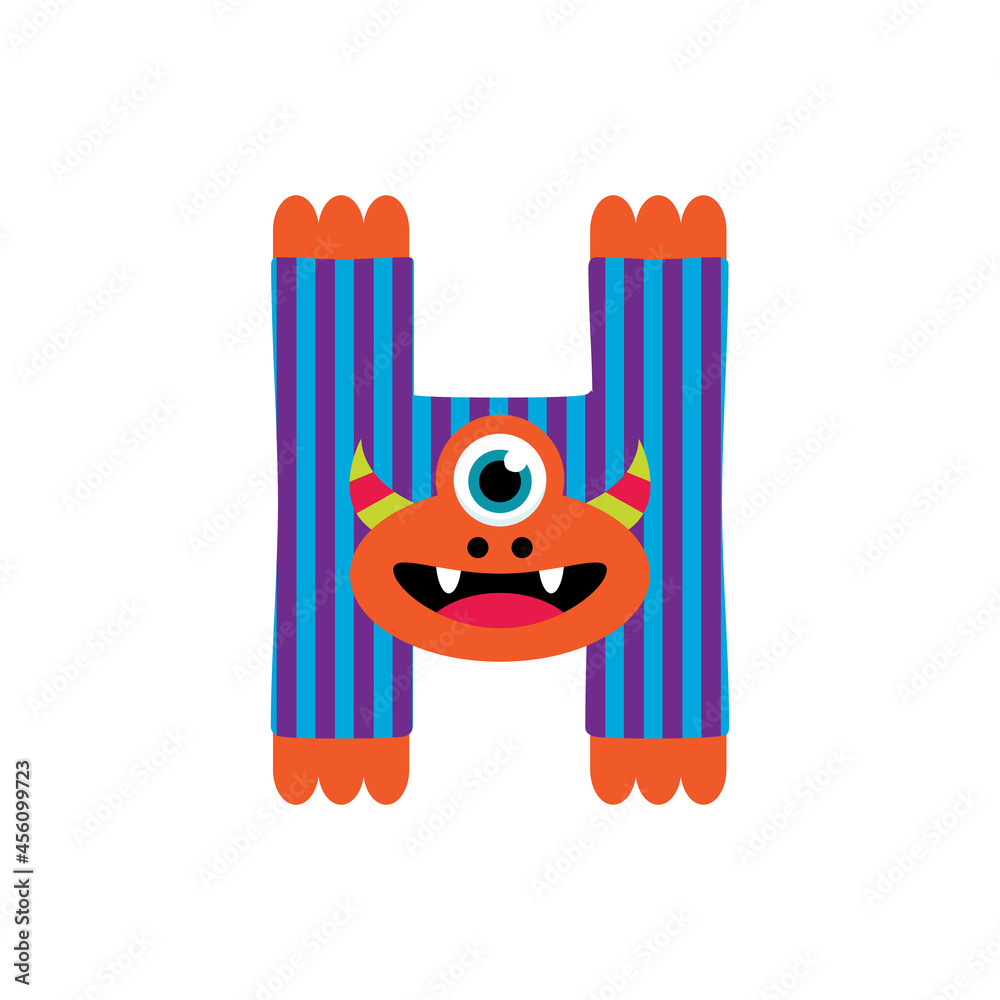 Happy Monsters Vector Alphabet Letters, for classroom poster, stickers ...