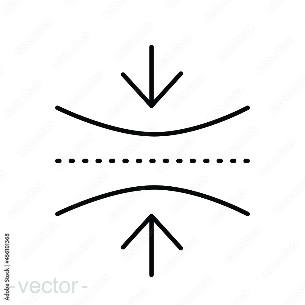 Elastic icon. Simple outline style. Flexible, arrow, vector, bounce ...