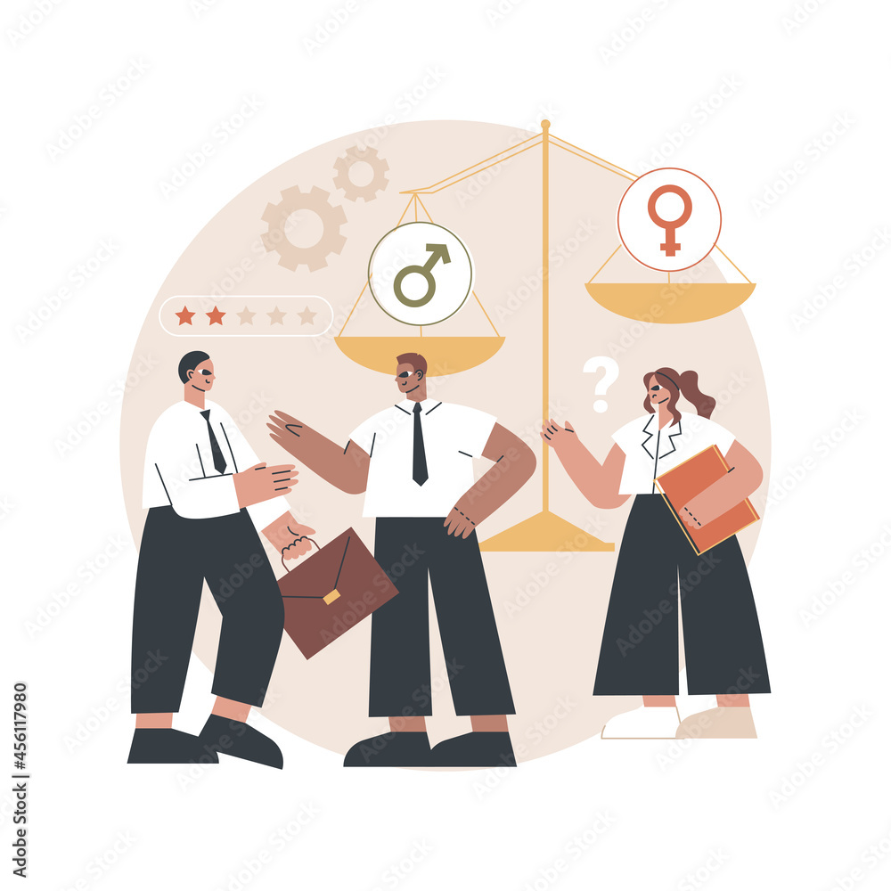 Gender discrimination abstract concept vector illustration. Sexism ...