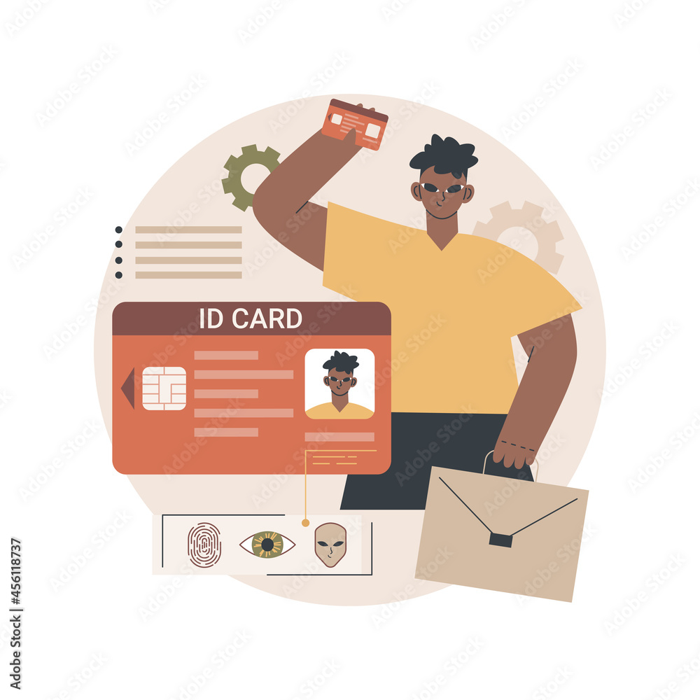 Smart ID card abstract concept vector illustration. Identification ...
