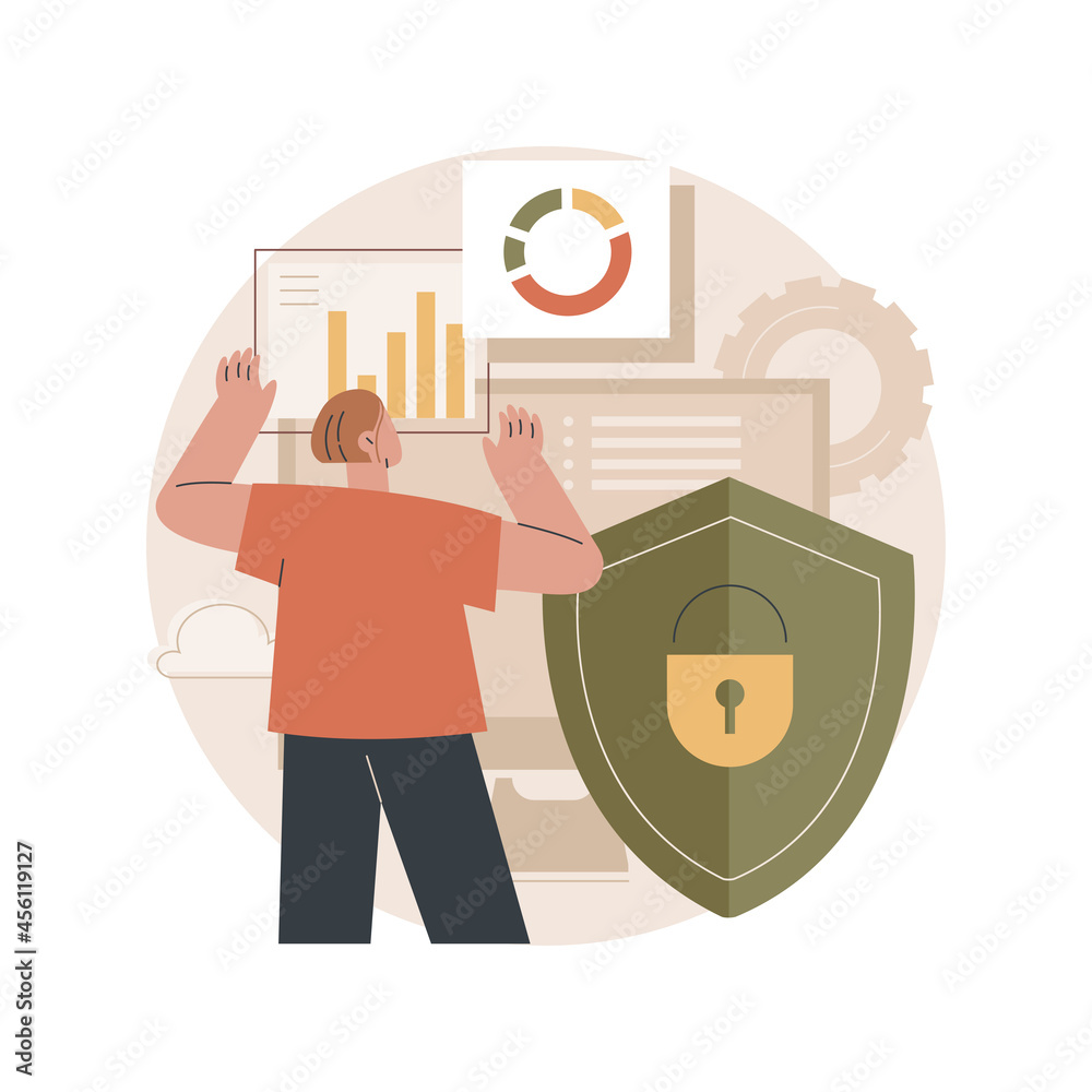 Cyber security risk management abstract concept vector illustration ...