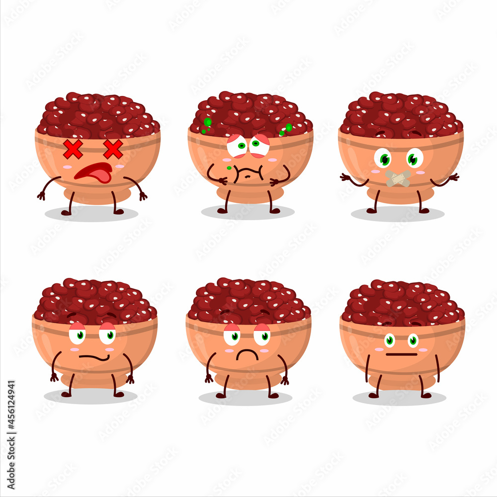 Kidney Beans Cartoon Character With Nope Expression Stock Vector