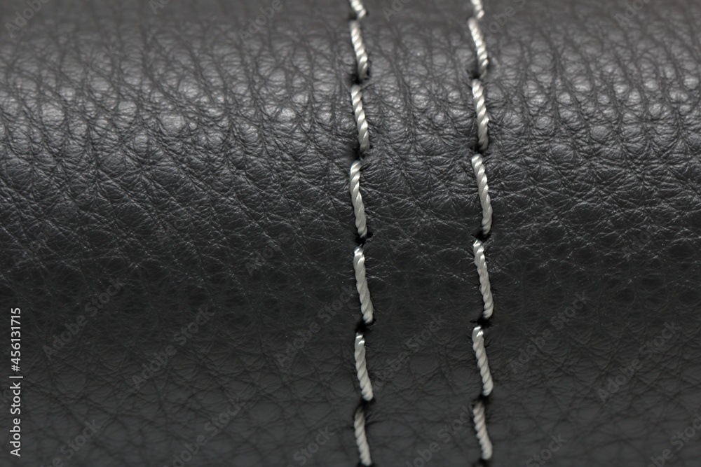 genuine leather texture with a decorative seam Stock Photo | Adobe Stock