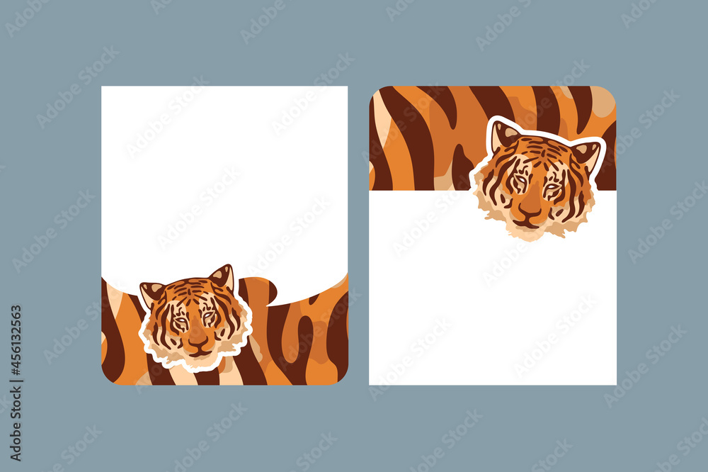 Sheets for writing. Notepad. The symbol of the tiger of the New Year ...