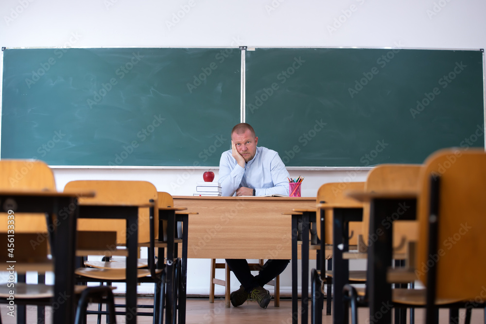 Empty Classroom With Teacher