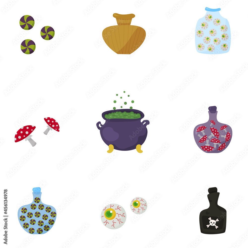 Set of magic ingredients for a witch s potion. The witch s magic ...