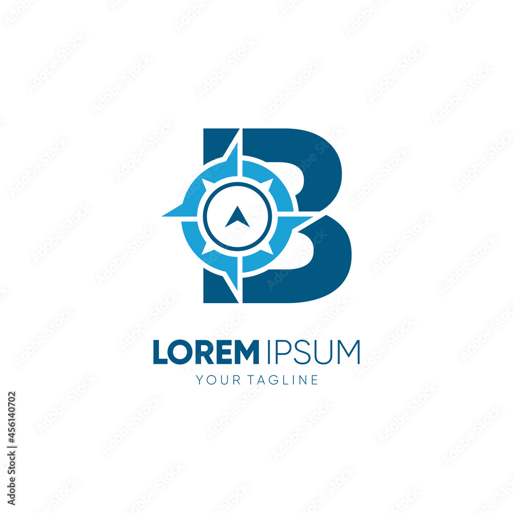 Letter B Compass Logo Design Vector Icon Graphic Emblem Illustration ...