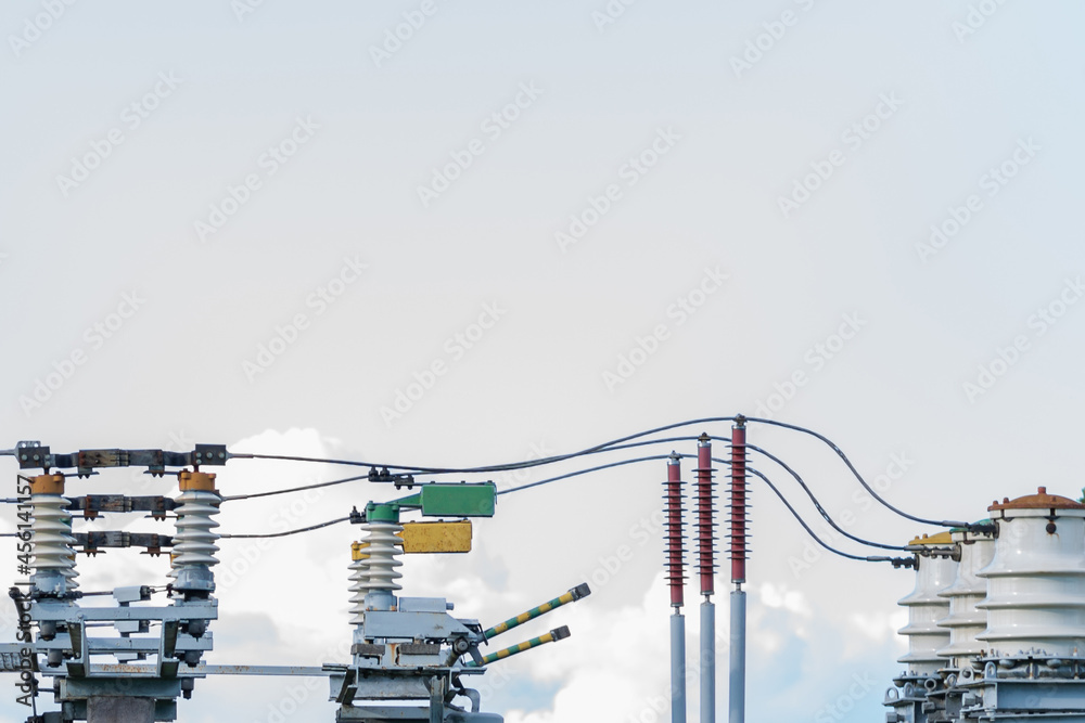 High voltage electric generator insulators.Detail of high voltage ...