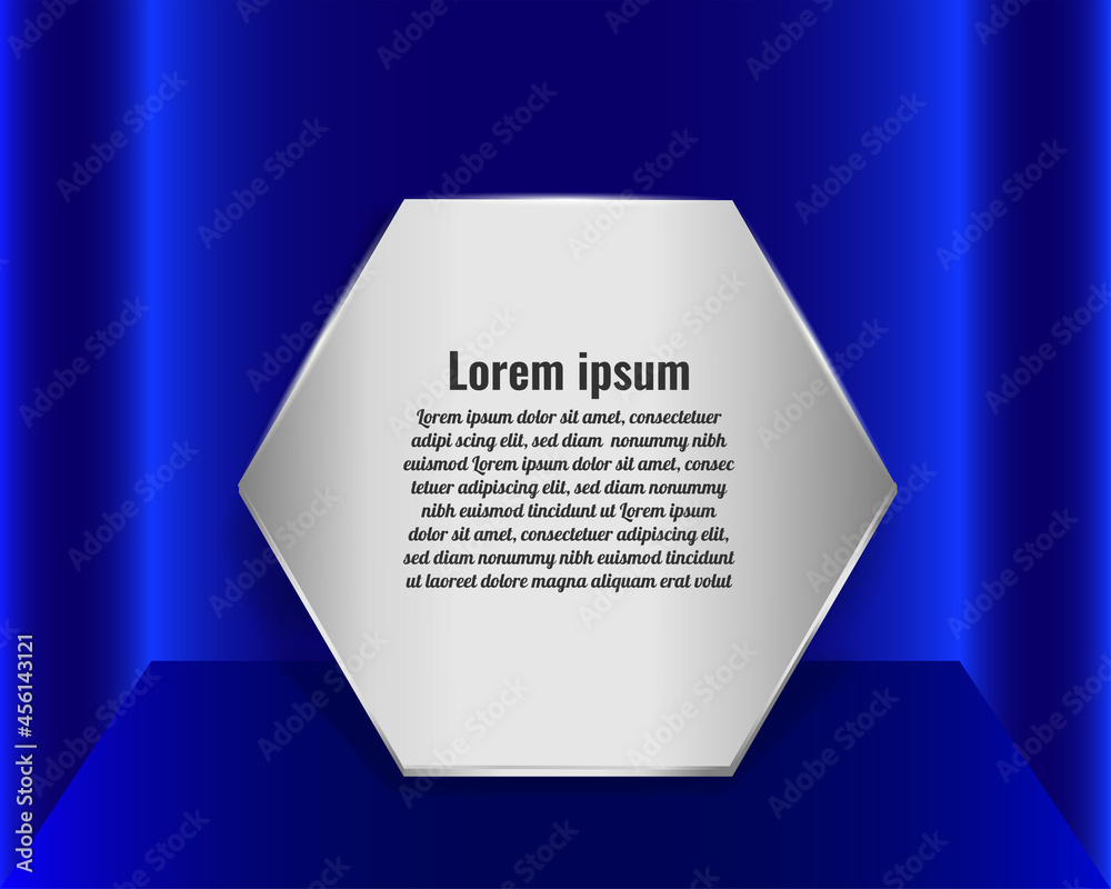 Realistic hexagon silver plaque award, silver plate medal isolated ...